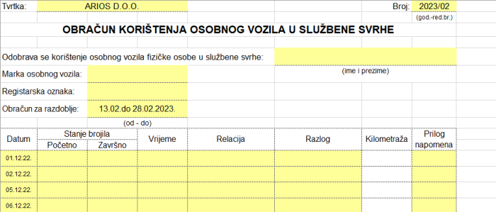 Naknada za korištenje privatnog automobila u službene svrhe („loko vožnja“) u 2023. godini ...